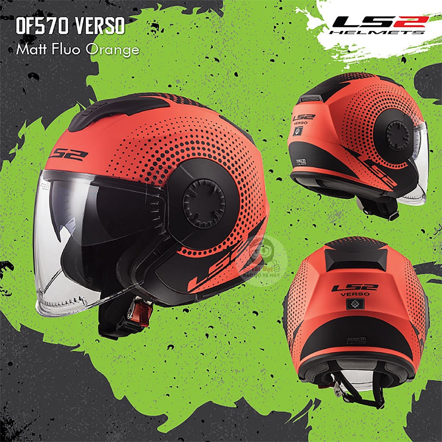 Nón 3/4 LS2 OF570 Verso 2 kính | Mũ bảo hiểm LS2 Verso cao cấp OF570 ...