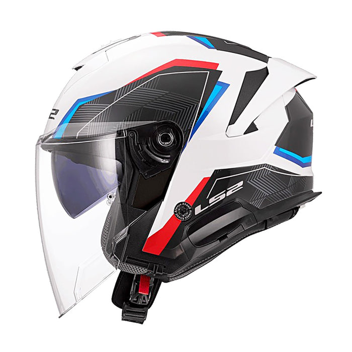 Mũ LS2 Verso II OF618 Air Trắng Xanh Đỏ - Mũ 3/4 có 2 kính mới 2025 ...
